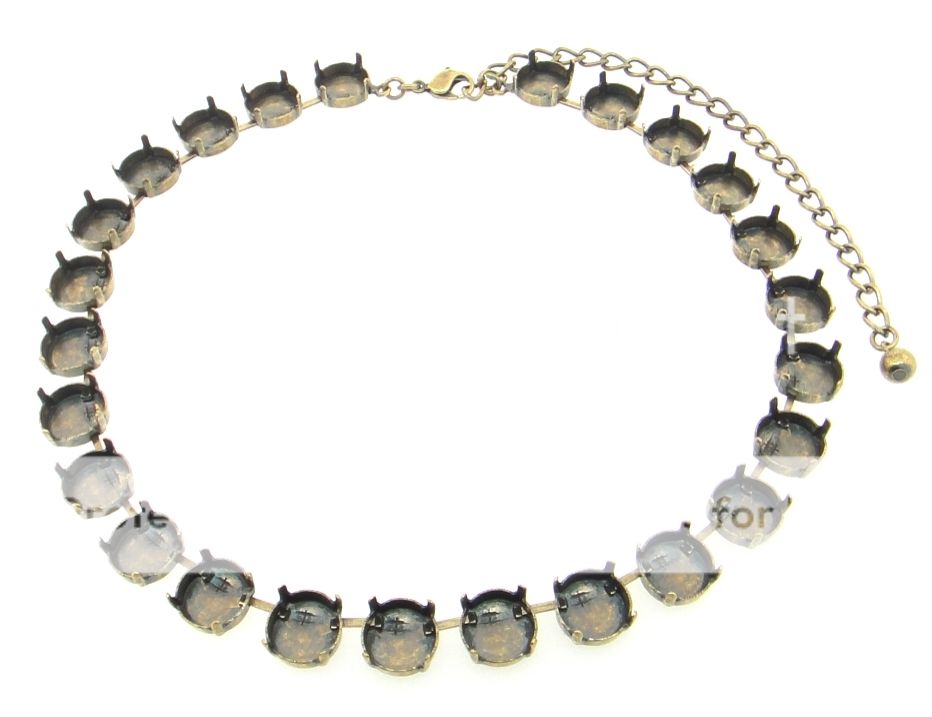 Premium European Empty Cup Chain 12mm Rivoli Round 25 Box Necklace